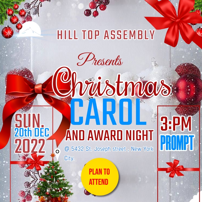 Christmas Carol Template | PosterMyWall