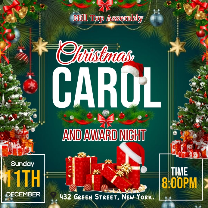 Christmas Carol Template | PosterMyWall