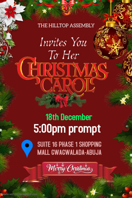 christmas carol Template | PosterMyWall