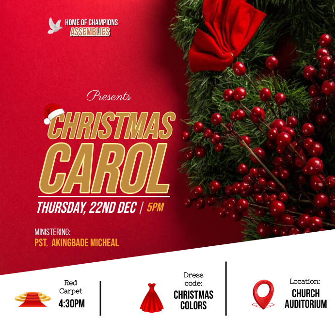 Christmas Carol Template | PosterMyWall