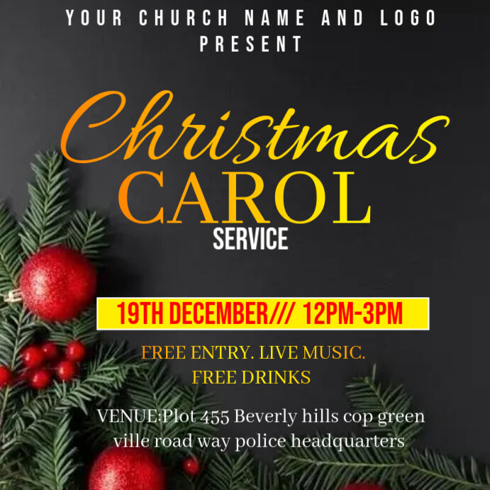 Christmas carol Template | PosterMyWall