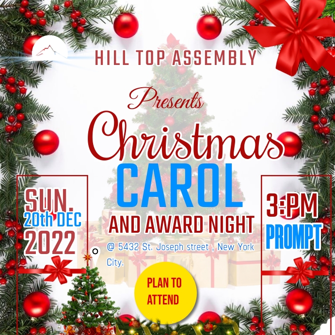 Christmas Carol Template | PosterMyWall