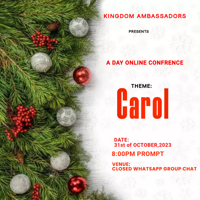 Plantilla de CHRISTMAS CAROL | PosterMyWall