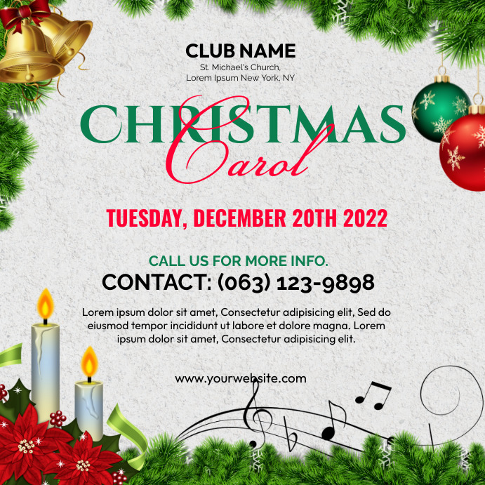 Christmas Carol Template | PosterMyWall