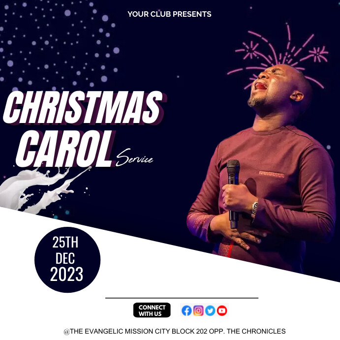 CHRISTMAS CAROL FLYER (2) Template | PosterMyWall