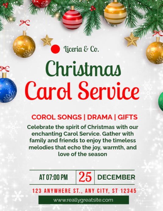 CHRISTMAS CAROL FLYER Template | PosterMyWall