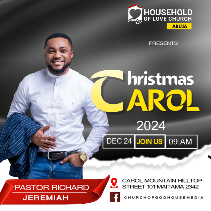 christmas carol flyer Template | PosterMyWall