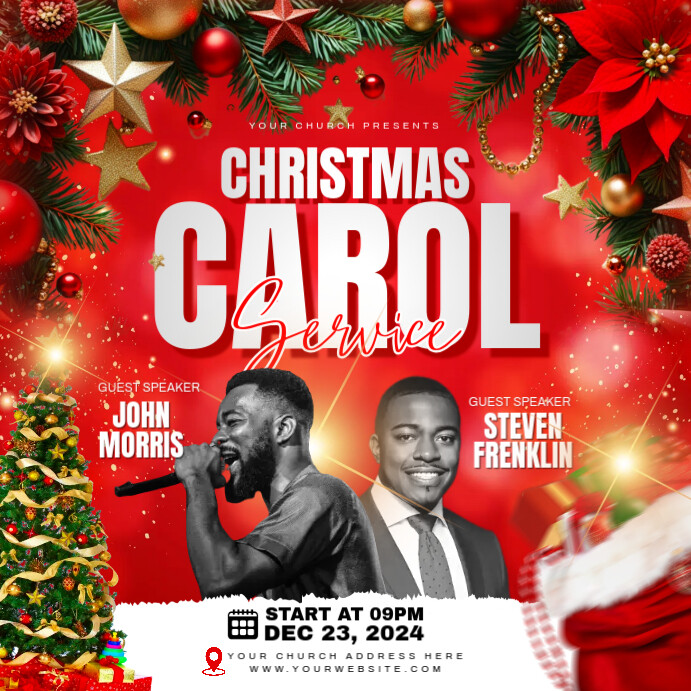 CHRISTMAS CAROL FLYER Template | PosterMyWall