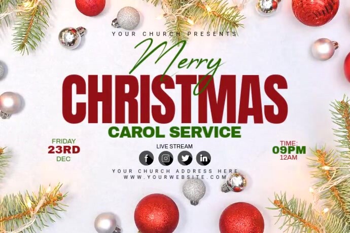 CHRISTMAS CAROL FLYER Template | PosterMyWall