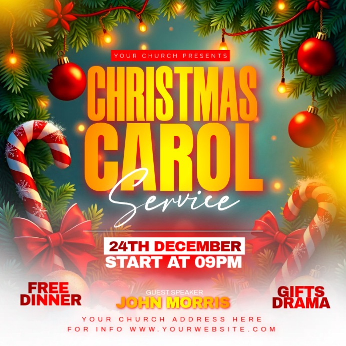 CHRISTMAS CAROL FLYER Template | PosterMyWall