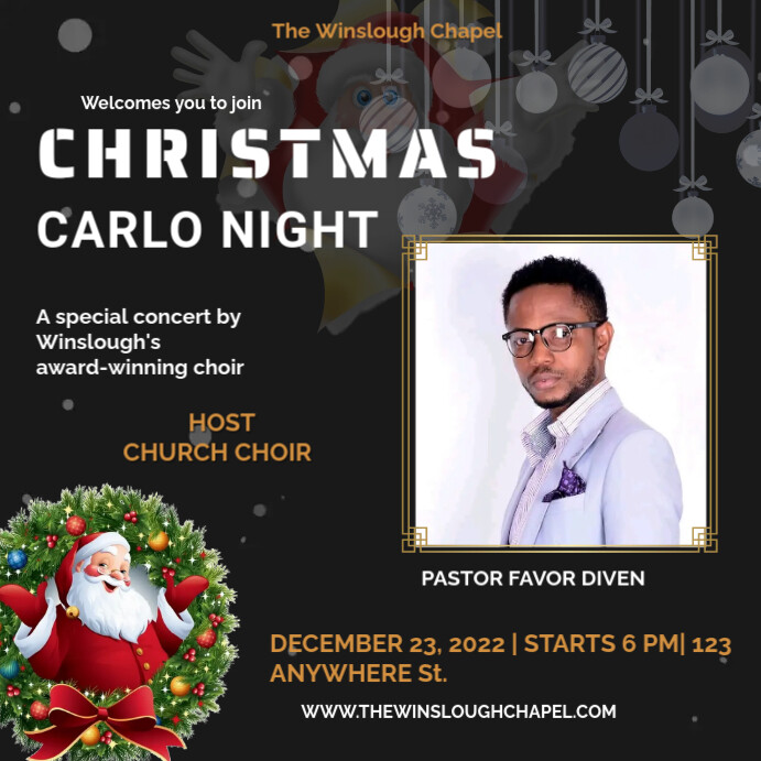 Christmas Carol flyer Template | PosterMyWall