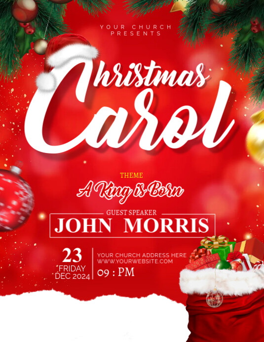 christmas carol flyer Template | PosterMyWall