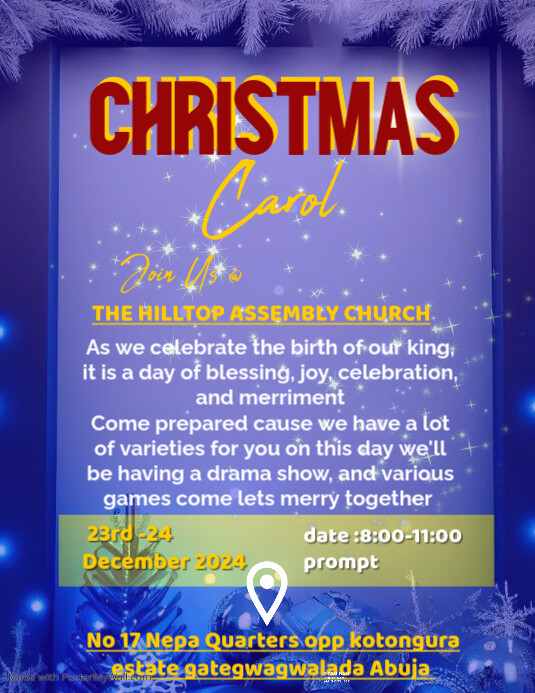 Christmas carol invite Template | PosterMyWall