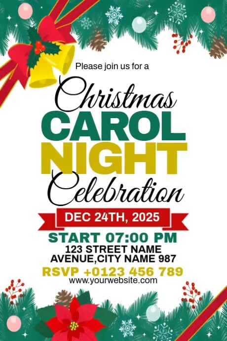 Christmas Carol Night Celebration Template | PosterMyWall