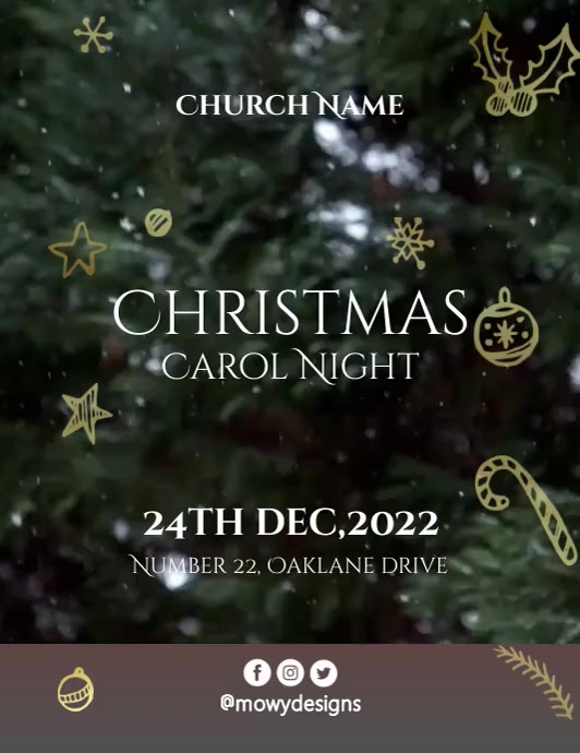 Copy of Christmas Carol Night Church Flyer (1) | PosterMyWall