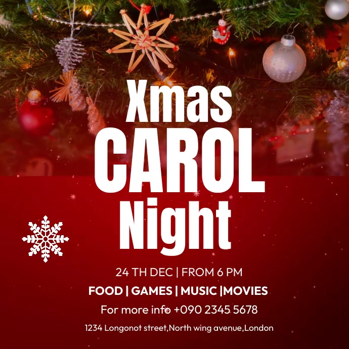 CHRISTMAS CAROL NIGHT Template | PosterMyWall