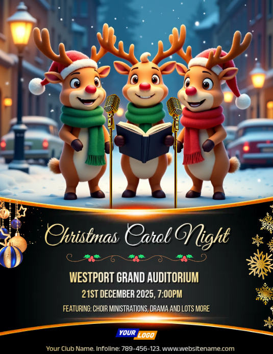 Christmas Carol Night Flyer Template | PosterMyWall