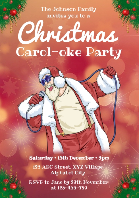 Christmas Carol-oke Party Invitation Template | PosterMyWall