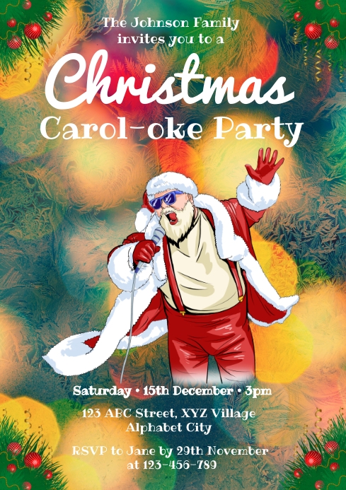 Christmas Carol-oke Party Invitation Template | PosterMyWall