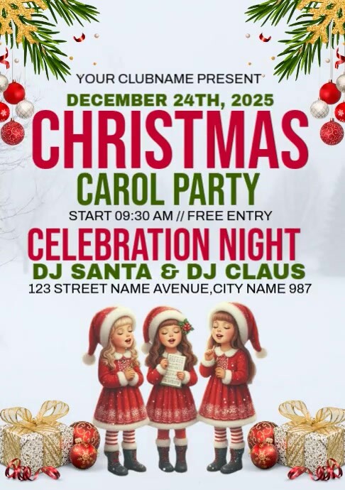 Christmas Carol Party Template | PosterMyWall