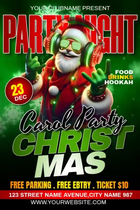 Christmas Carol Party Template | PosterMyWall