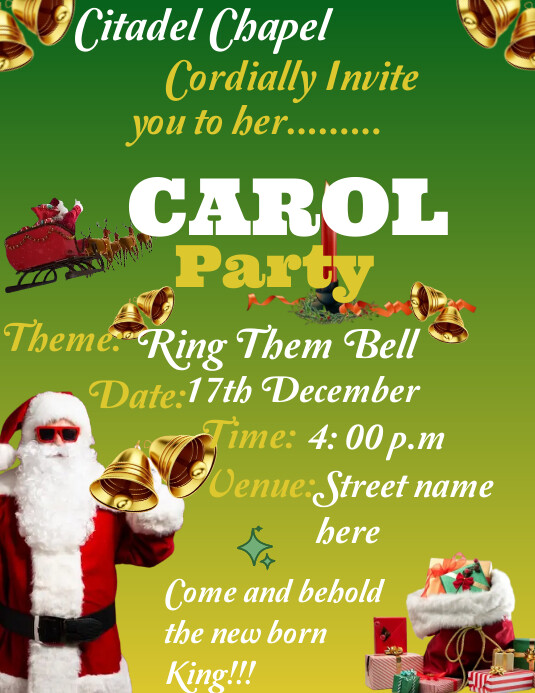 Christmas Carol party design template | PosterMyWall
