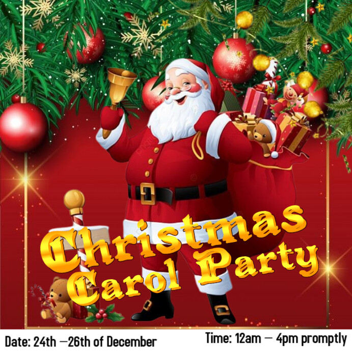 Christmas Carol Party Flyer Design Template | PosterMyWall