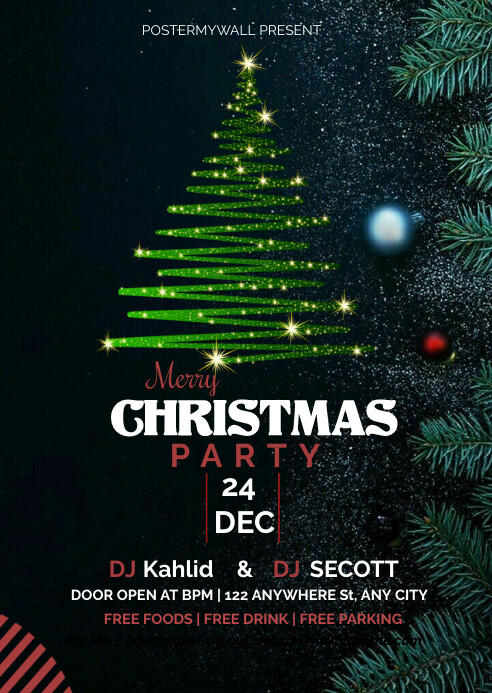 Christmas Carol Party Flyer Poster Template | PosterMyWall