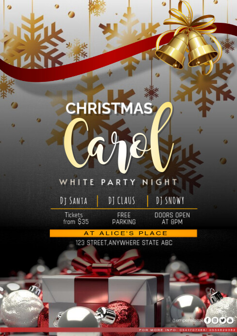 Christmas Carol Party Night A4 Template | PosterMyWall