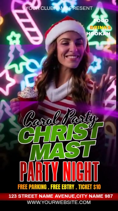 Christmas Carol Party Night Template | PosterMyWall