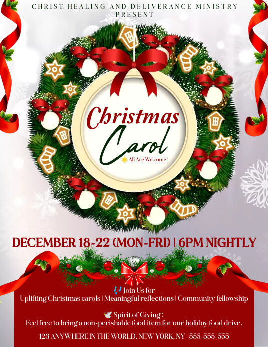 Plantilla de Christmas Carol Poster Church | PosterMyWall