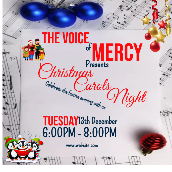 Copy of christmas carol service,christmas carol night | PosterMyWall
