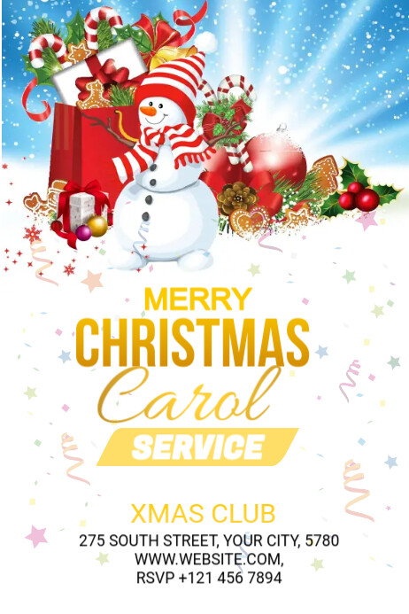 Christmas carol service Banner 4X6 Template | PosterMyWall