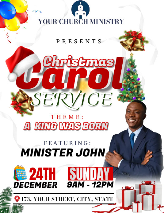 Christmas carol service Template | PosterMyWall