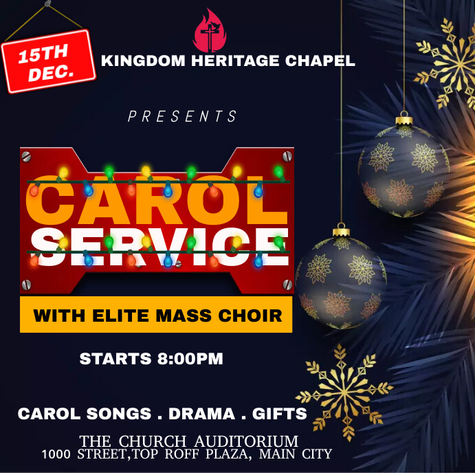 Copy of CHRISTMAS CAROL SERVICE | PosterMyWall