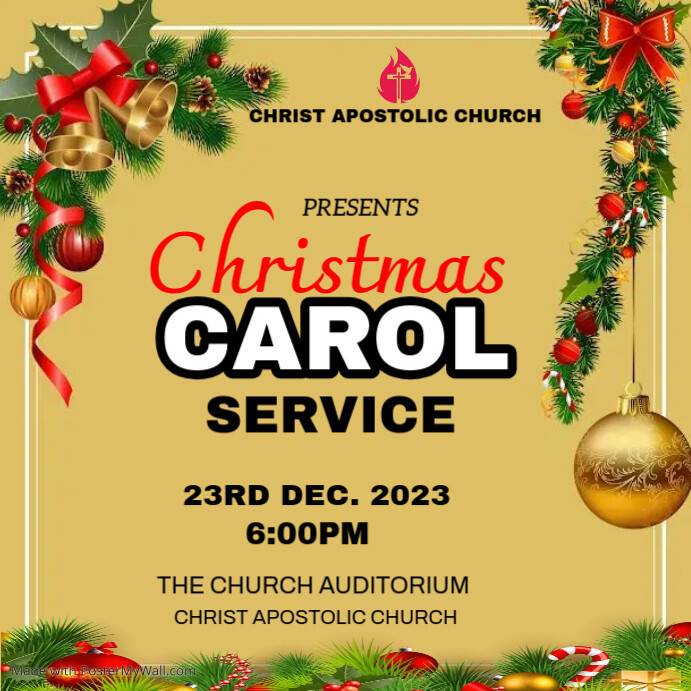 CHRISTMAS CAROL SERVICE Template | PosterMyWall
