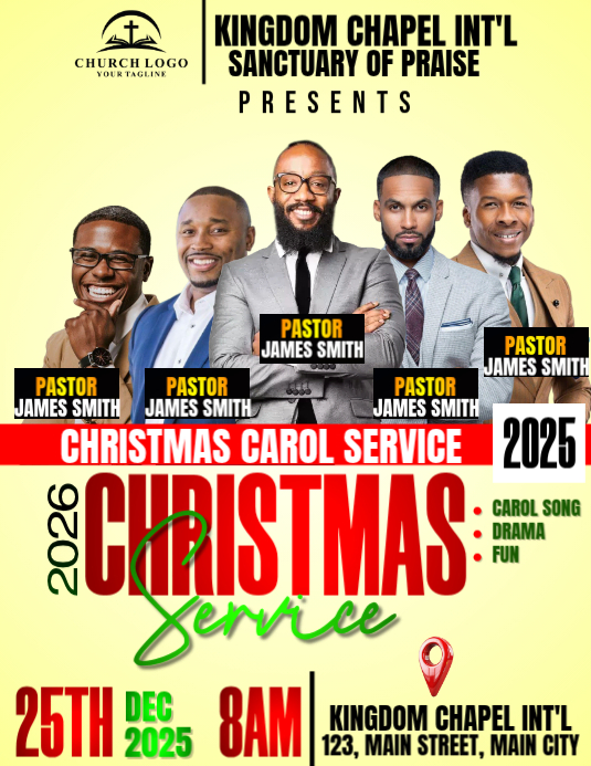 christmas carol service Template | PosterMyWall