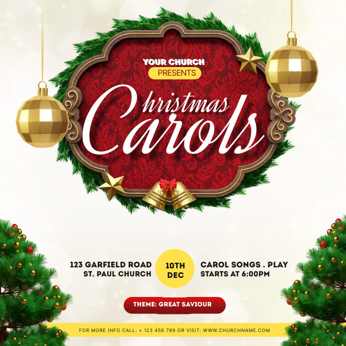 christmas carol service Template | PosterMyWall