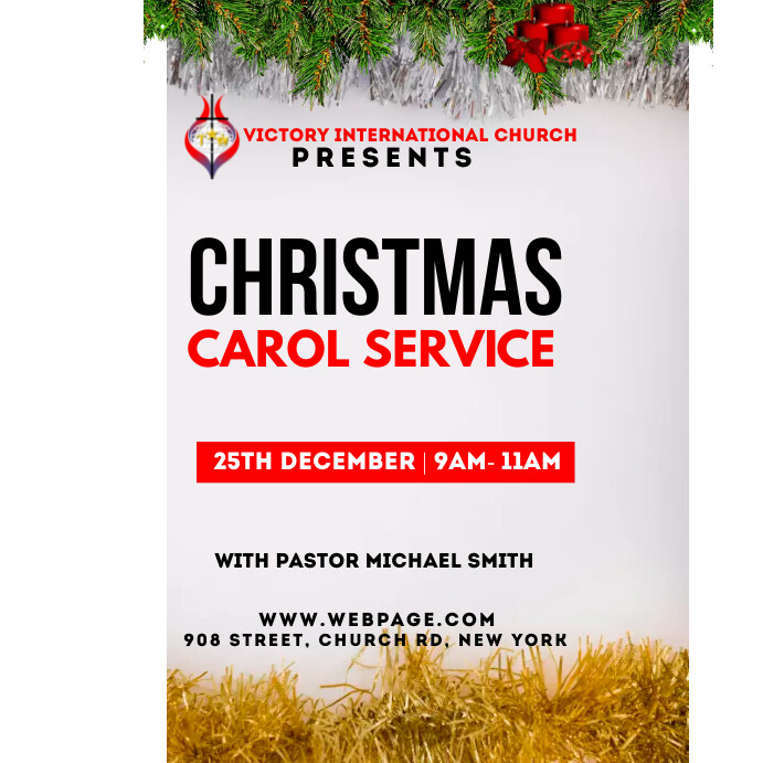 christmas carol service Template | PosterMyWall