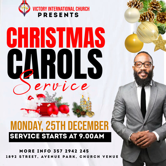 christmas carol service Template | PosterMyWall