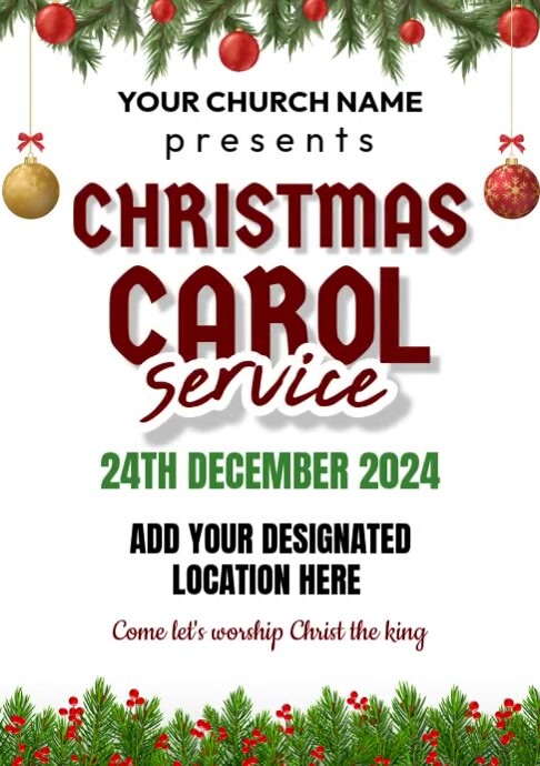 Christmas Carol Service Template | PosterMyWall