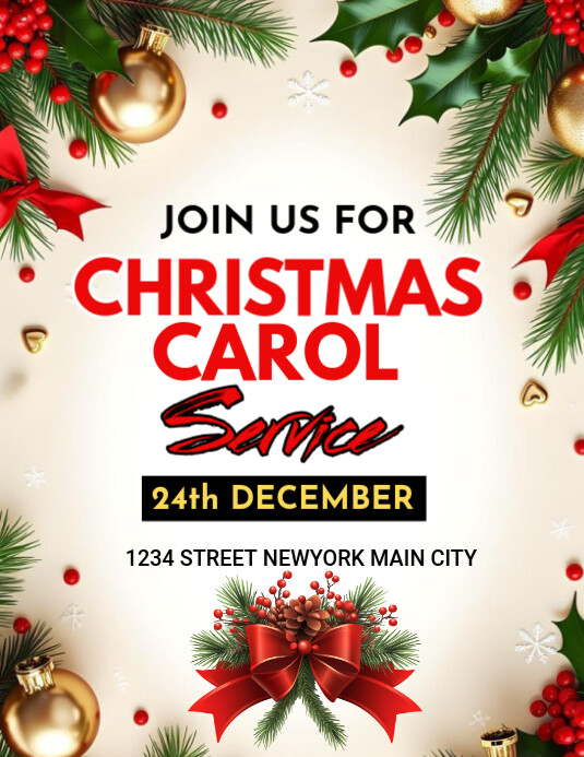 christmas carol service Template | PosterMyWall
