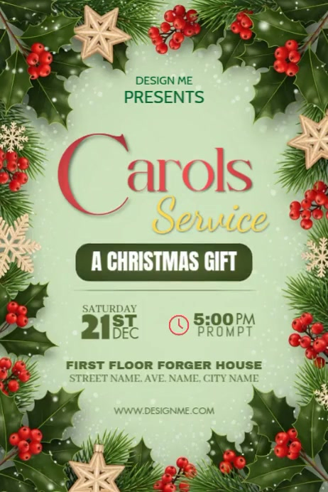 Christmas Carol Service Template | PosterMyWall