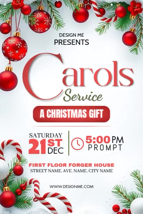 Christmas Carol Service Template | PosterMyWall