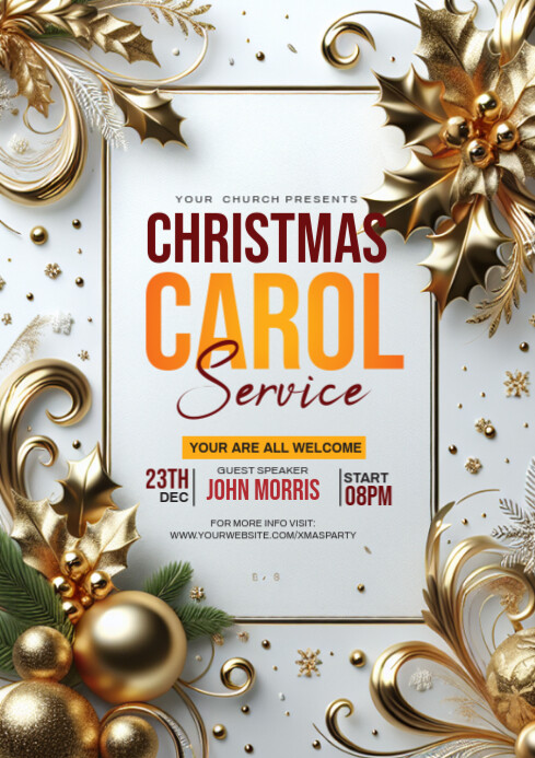 christmas carol service Template | PosterMyWall