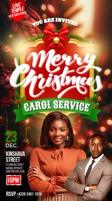 Christmas Carol Service Event Flyer for Instagram Template | PosterMyWall