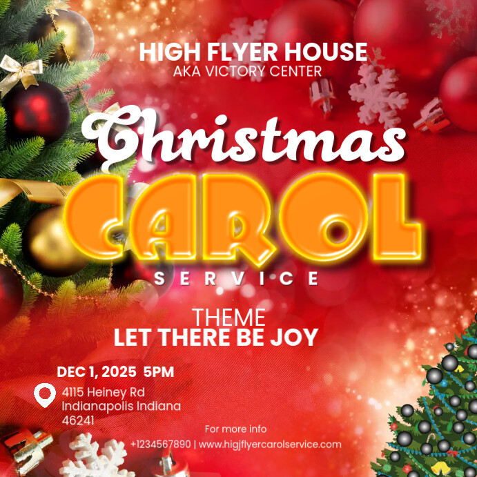 Plantilla de CHristmas Carol Service Flyer Design invitation card ...