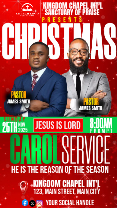 christmas carol service flyer Template | PosterMyWall
