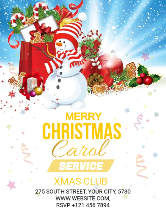 christmas carol service flyer Template | PosterMyWall