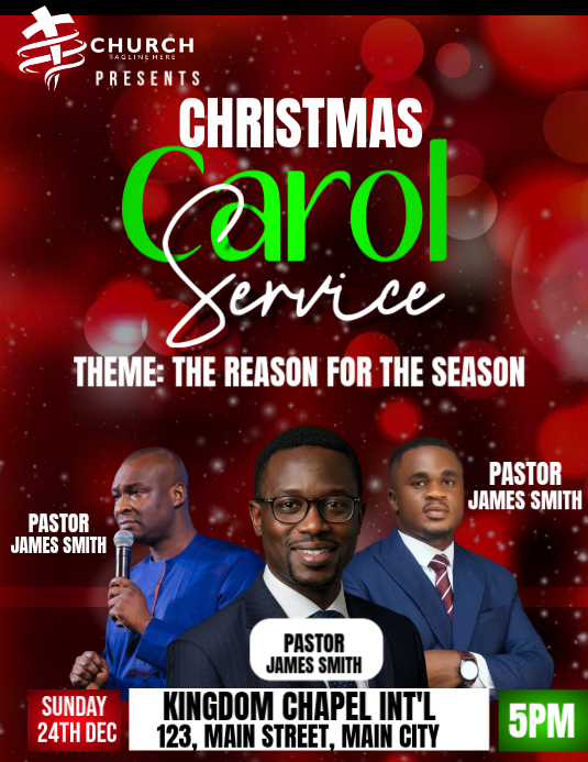 christmas carol service flyer Template | PosterMyWall